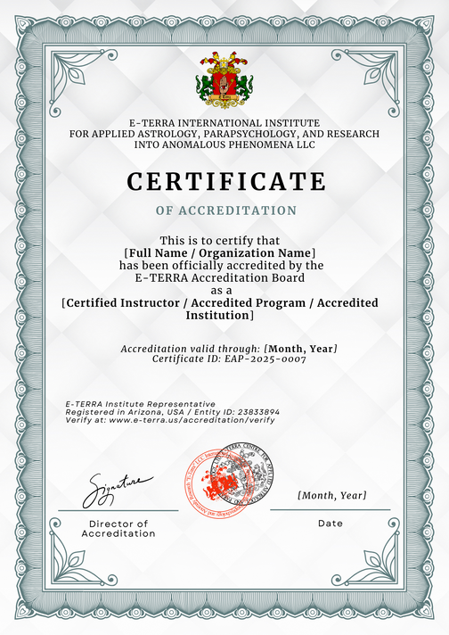 Apply for Accreditation – E-TERRA International Institute