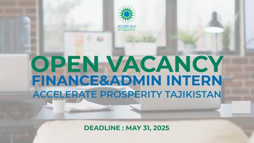 OPEN VACANCY: FINANCE&ADMIN INTERN